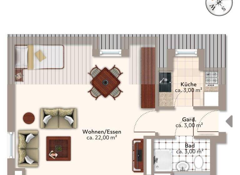 Wohnung 31 m² 149000 € zum Kauf Happing,Rosenheim (83024)