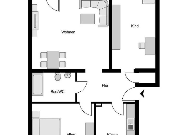 Wohnung 75 m² 149000 € zum Kauf Harpen - Rosenberg,Bochum (44805)