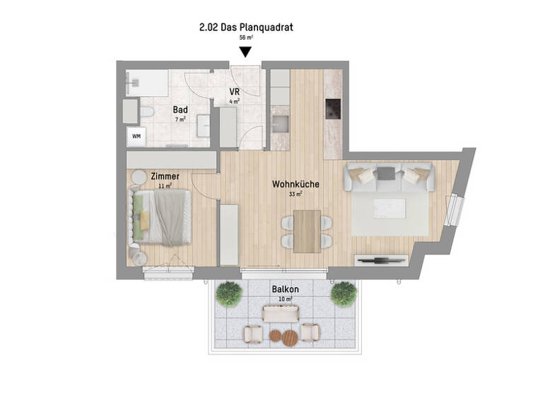 Wohnung 55.82 m² 599900 € zum Kauf Arminenstraße 4A-8,Wien (1220)