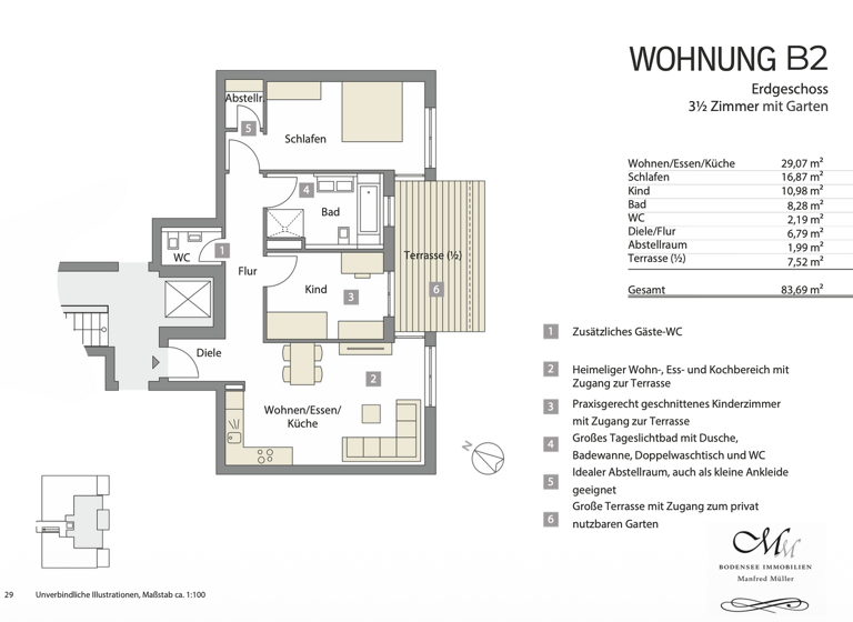 Wohnung 83.69 m² 558500 € zum Kauf Schussenstraße 2,Eriskirch,Eriskirch ...