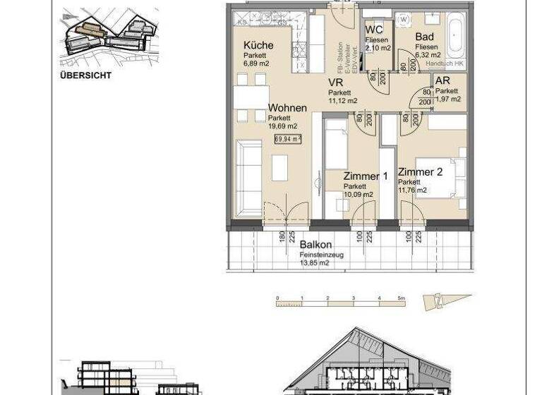 Wohnung 69.94 m² 1090 € zur Miete Bründlgraben 45A,Krems an der Donau ...