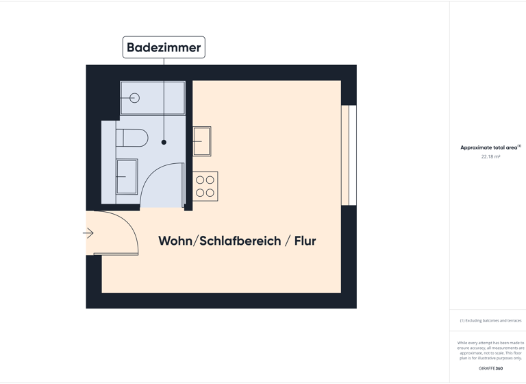 Wohnung 22 m² 405 € zur Miete Bismarckstraße 45,Altstadt,Bayreuth (95444)